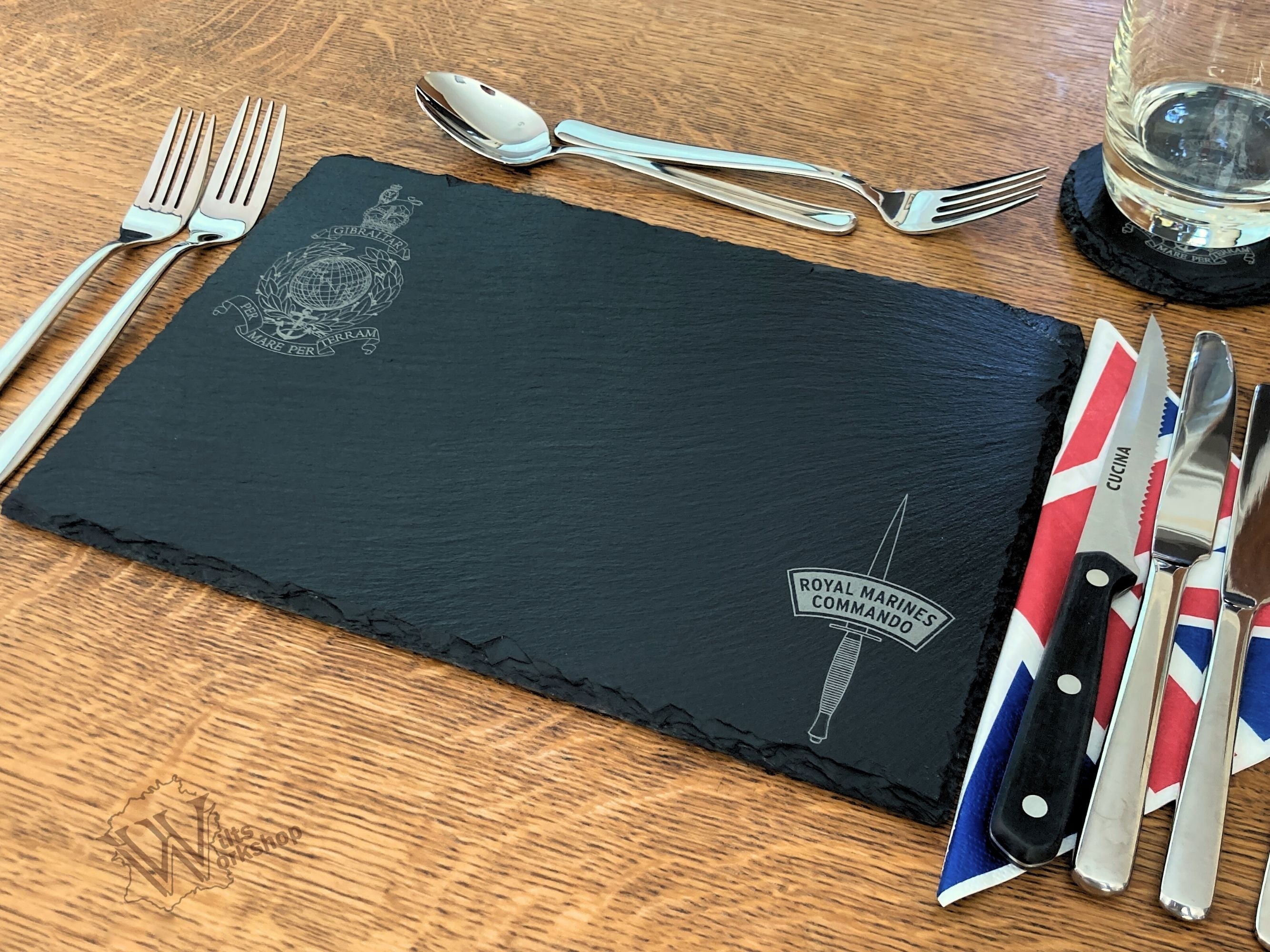 British Military Crest Slate Placemats – Wilts Workshop